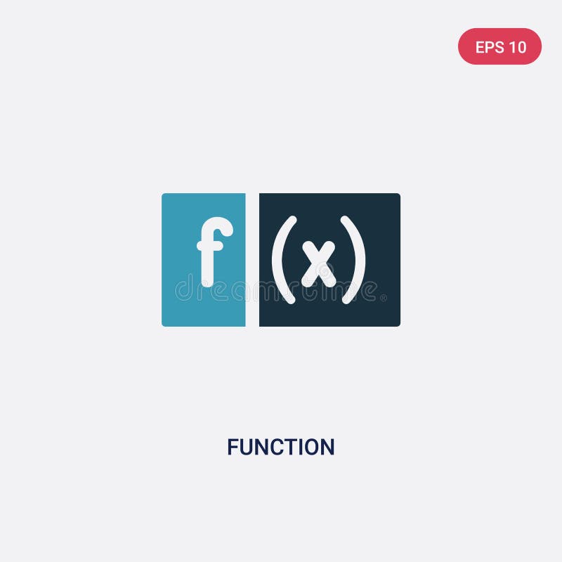 Two Color Function Vector Icon from Shapes Concept. Isolated Blue ...