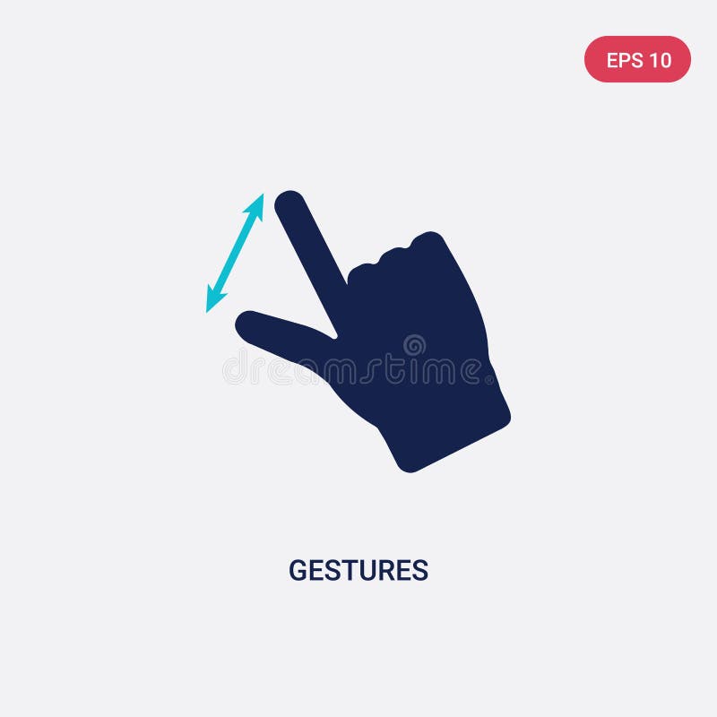 Two Color Gestures Vector Icon from Concept. Isolated Blue Gestures ...