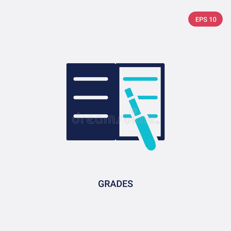 Two Color Grades Vector Icon from E-learning and Education Concept ...