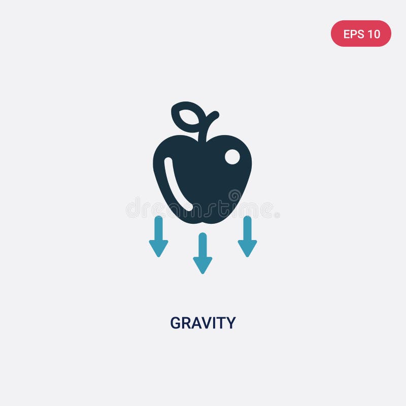 Two Color Gravity Vector Icon from Science Concept. Isolated Blue ...