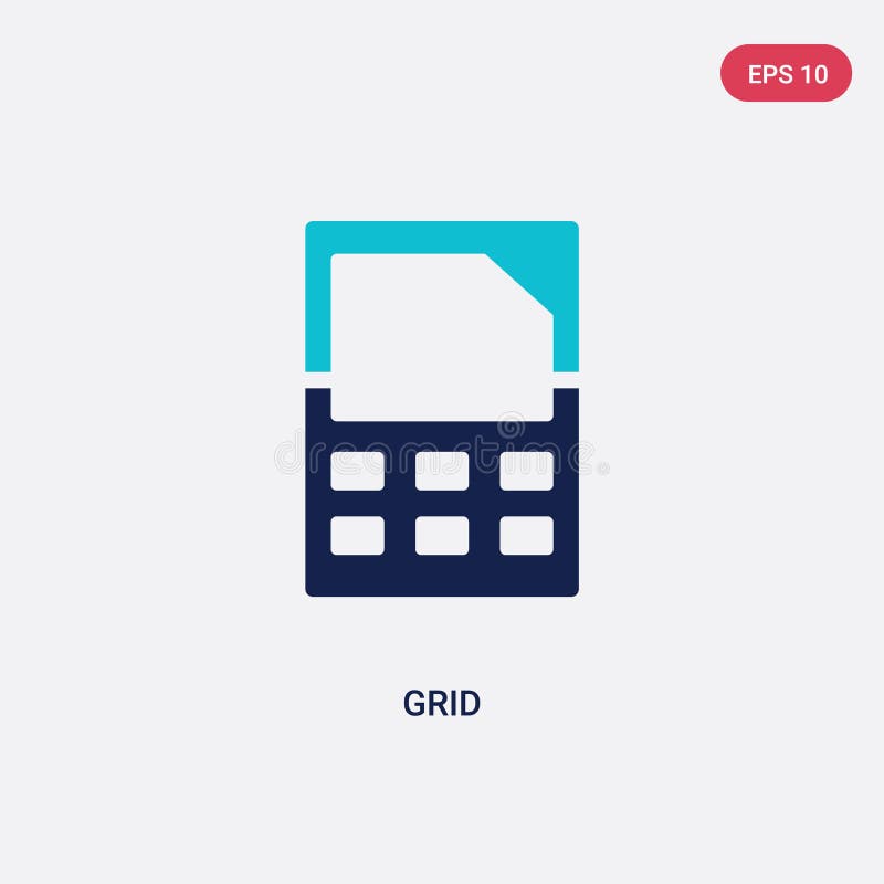 Two Color Grid Vector Icon from Creative Pocess Concept. Isolated Blue ...