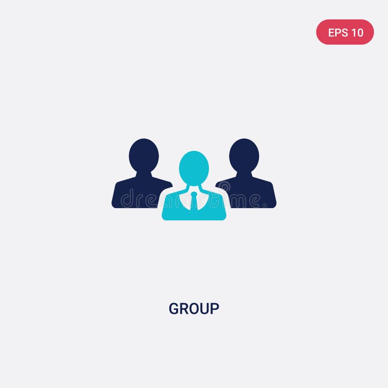 Two Color Group Meeting Vector Icon from People Concept. Isolated Blue ...