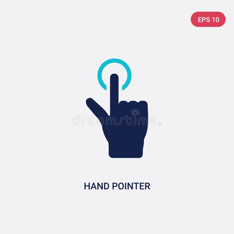 Two Color Hand Pointer Vector Icon from Gestures Concept. Isolated Blue ...
