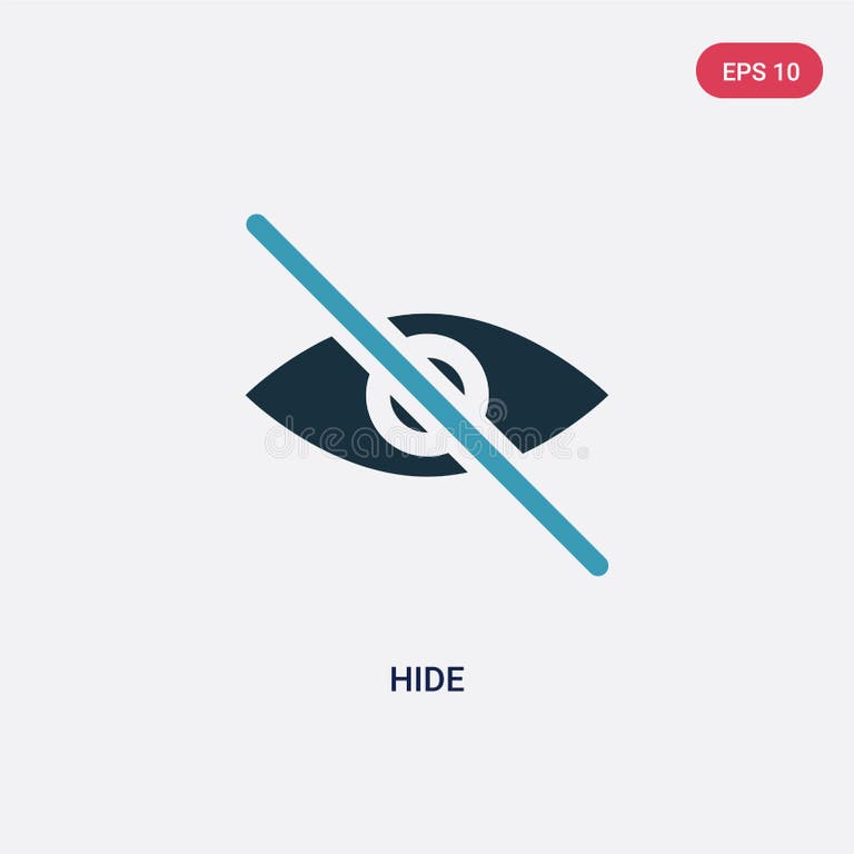 Two Color Hide Vector Icon from Interface Concept. Isolated Blue Hide ...