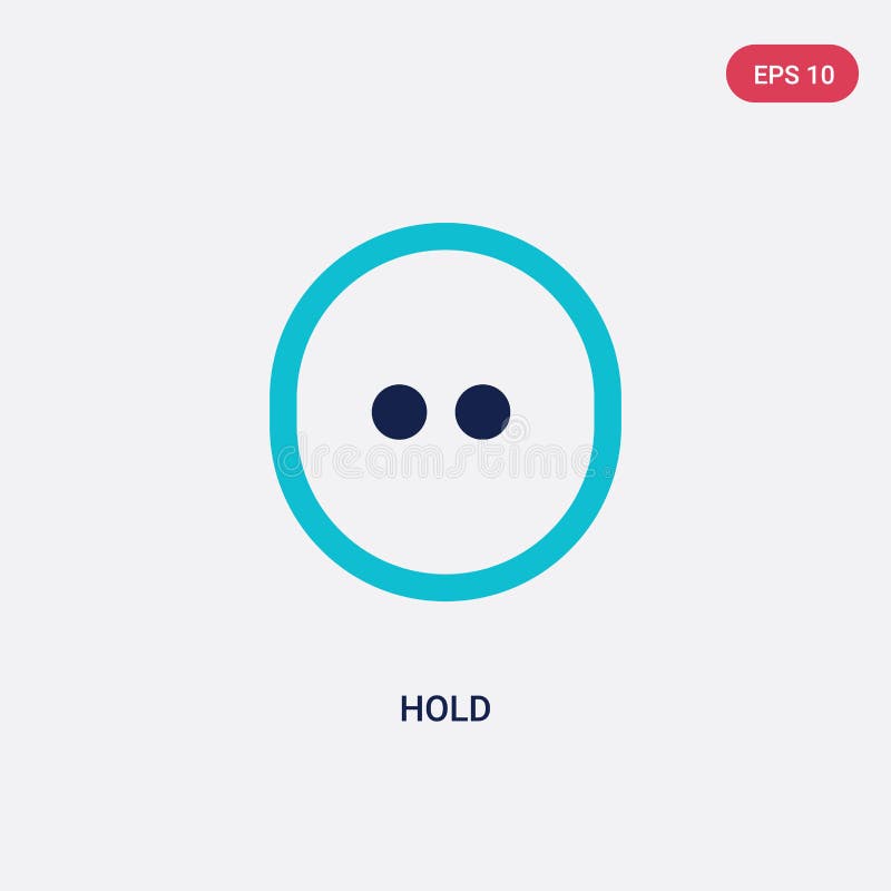 Two Color Hold Vector Icon from Cursor Concept. Isolated Blue Hold ...