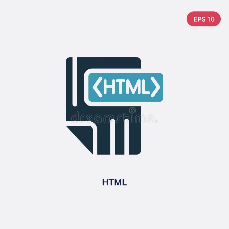 Two Color Html Vector Icon From Programming Concept Isolated Blue Html Vector Sign Symbol Can