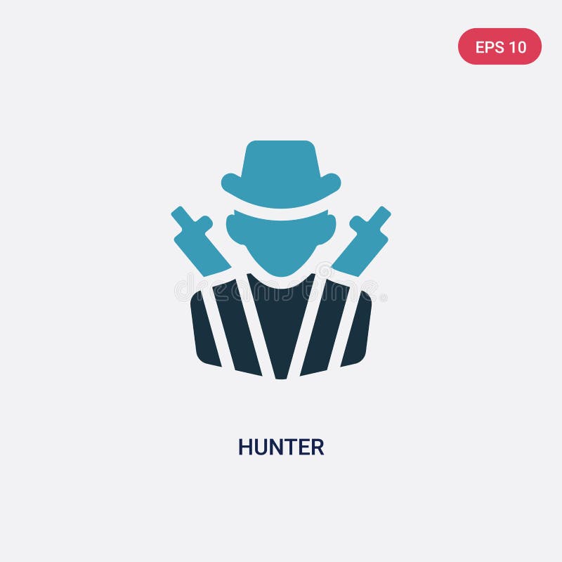 Two Color Hunter Vector Icon from Professions Concept. Isolated Blue ...
