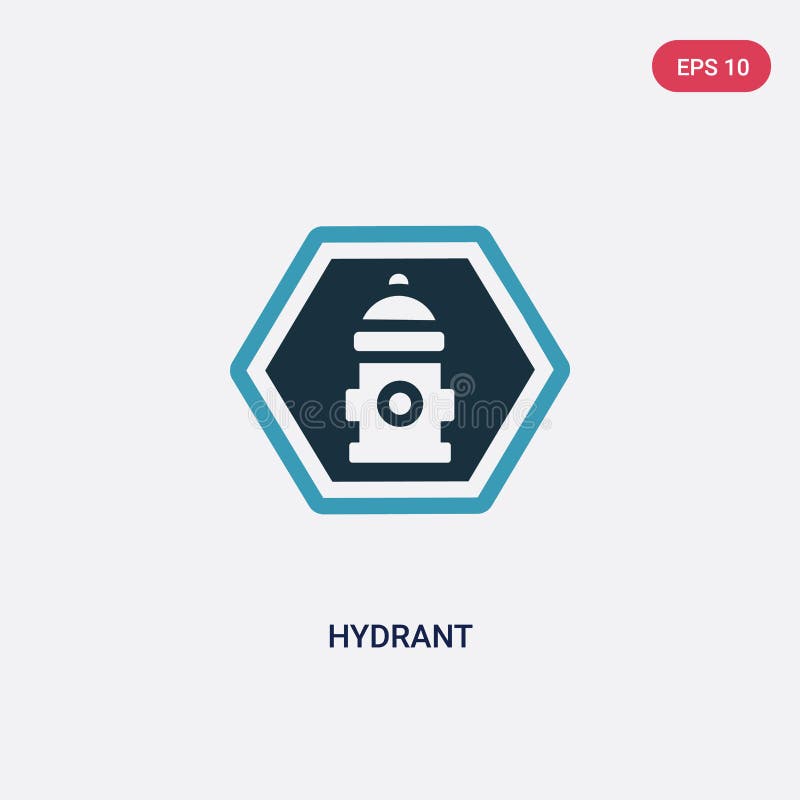 Two Color Hydrant Vector Icon from Signs Concept. Isolated Blue Hydrant ...
