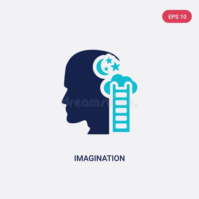 Two Color Imagination Vector Icon from Brain Process Concept. Isolated ...