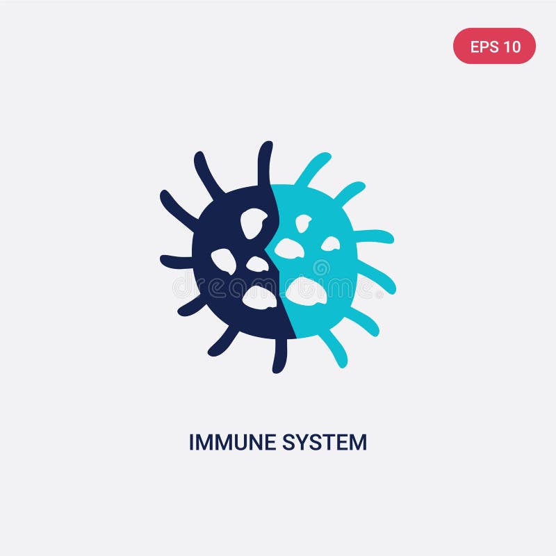 Two Color Immune System Vector Icon From Human Body Parts Concept