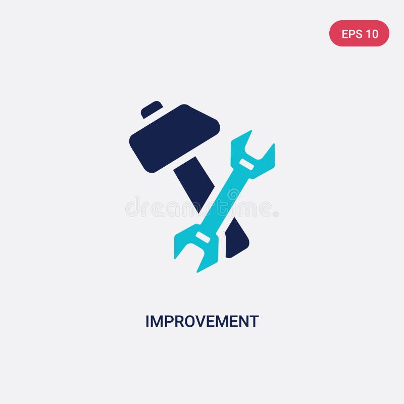 Two Color Improvement Vector Icon from Construction and Tools Concept ...