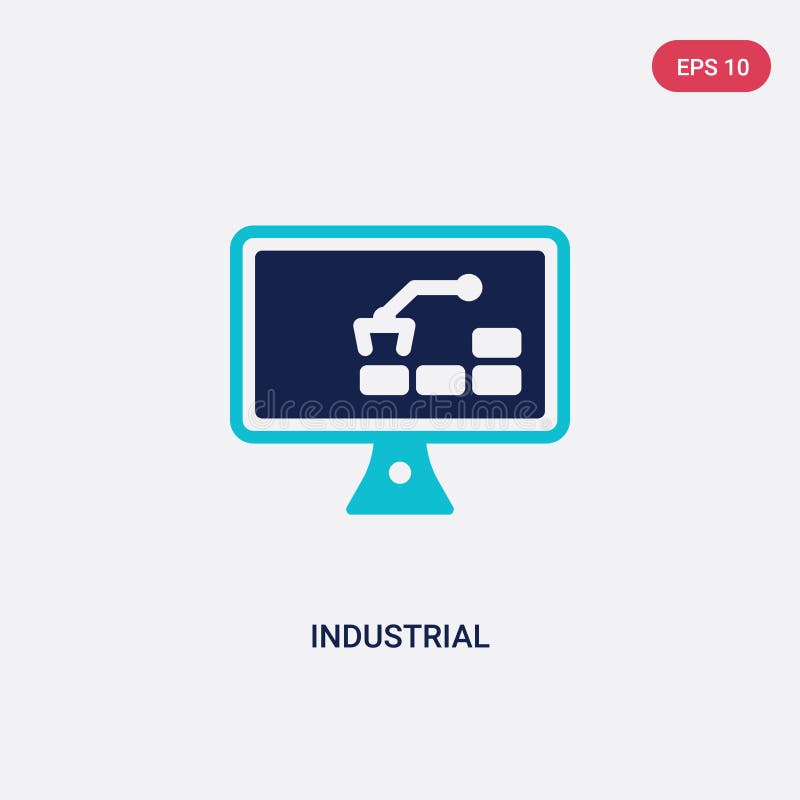 Two Color Industrial Vector Icon from Computer Concept. Isolated Blue ...