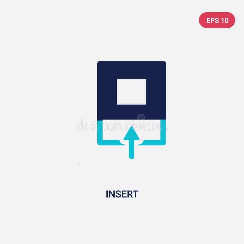 Two Color Insert Vector Icon from Geometry Concept. Isolated Blue ...
