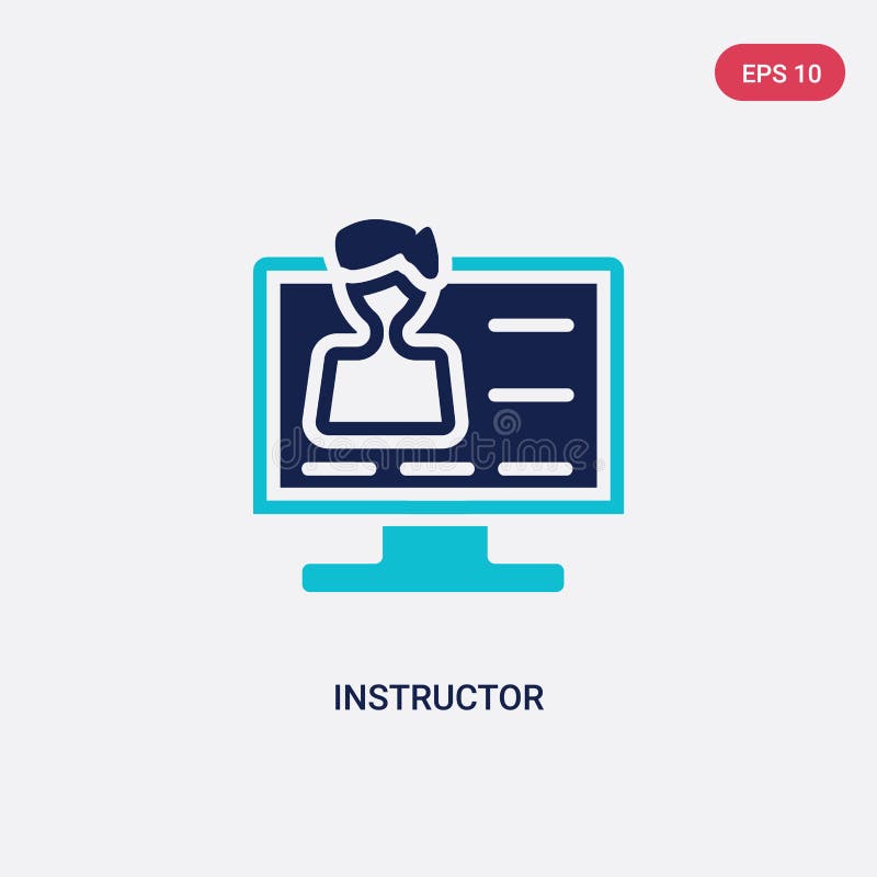 Two Color Instructor Vector Icon from E-learning and Education Concept ...