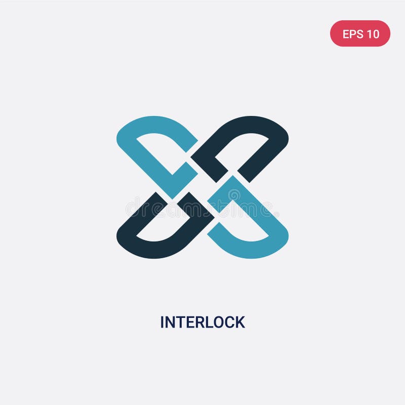 Two Color Interlock Vector Icon from Other Concept. Isolated Blue ...