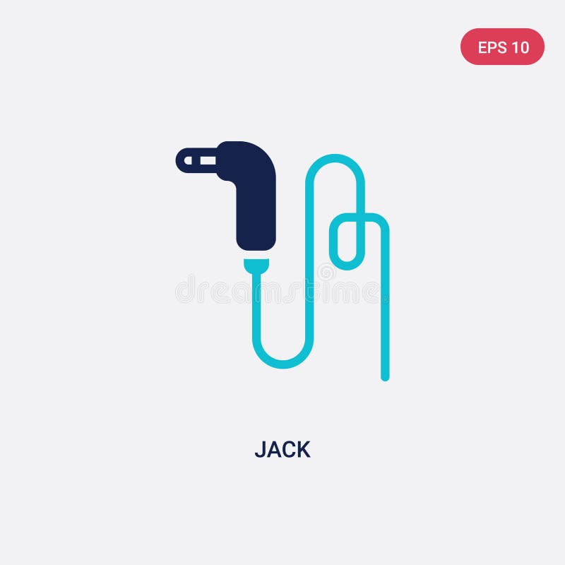 Two Color Jack Vector Icon from Electronic Devices Concept. Isolated ...