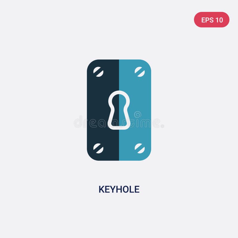 Two Color Keyhole Vector Icon from Security Concept. Isolated Blue ...