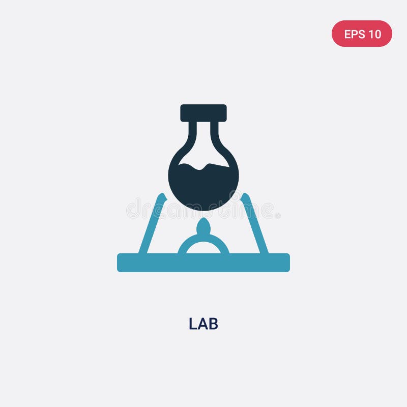 Two Color Lab Vector Icon from Science Concept. Isolated Blue Lab ...