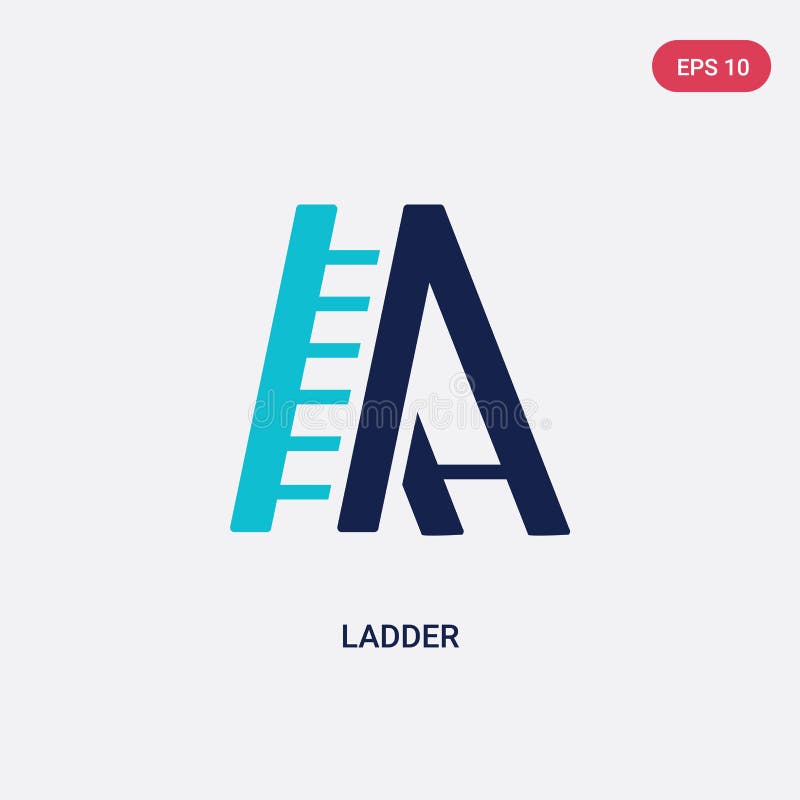 Two Color Ladder Vector Icon from Construction Tools Concept. Isolated ...