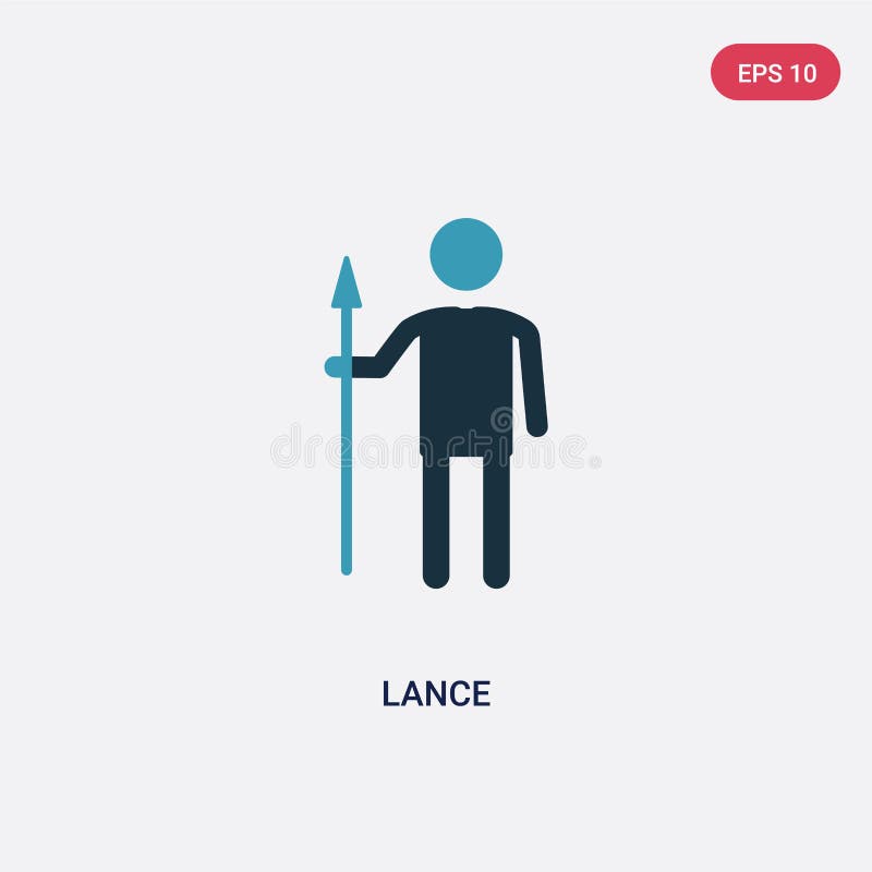 Two Color Lance Vector Icon from People Concept. Isolated Blue Lance ...
