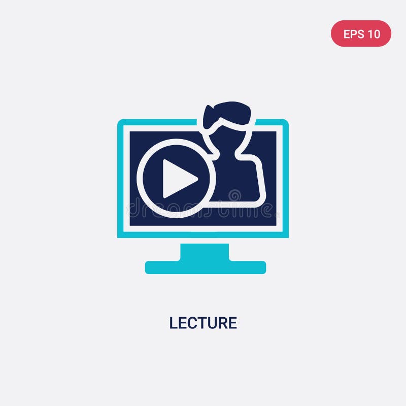 Two Color Lecture Vector Icon from E-learning and Education Concept ...
