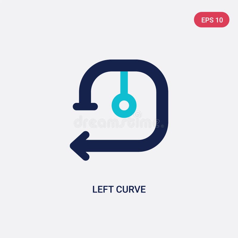 Curved Left Arrow Icon on White Background. Simple Element Illustration ...