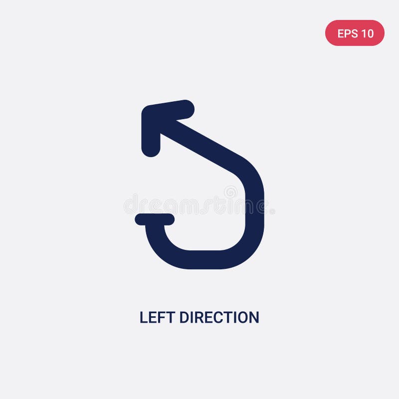 Two Color Left Direction Vector Icon from Arrows Concept. Isolated Blue ...