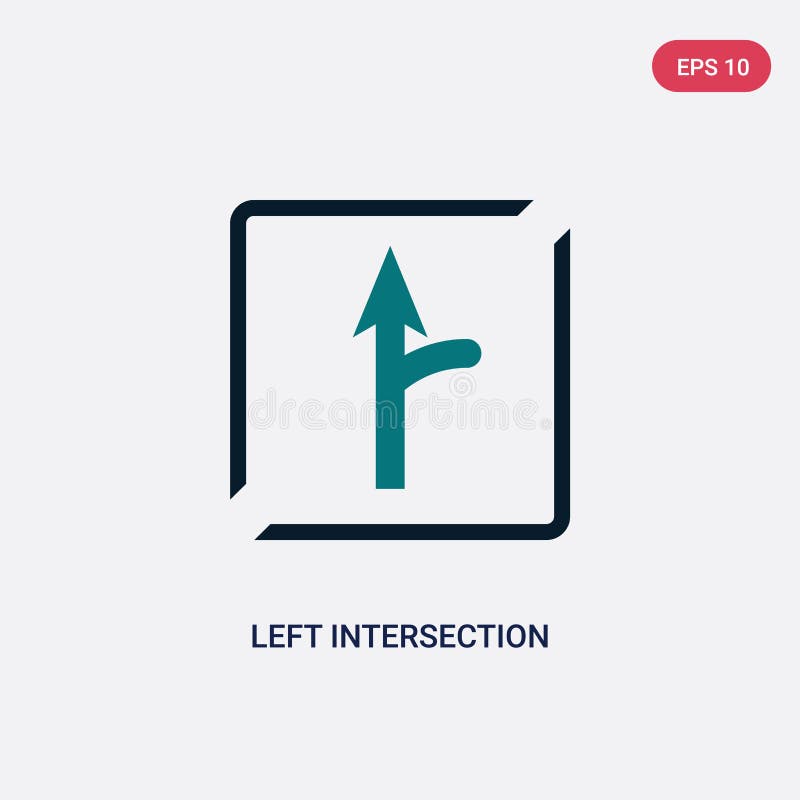 Two Color Left Intersection Vector Icon from Maps and Flags Concept ...