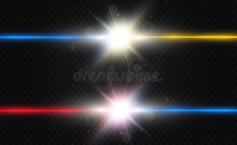 Two Color Light is Isolated on Transparent Background. Stock Vector ...