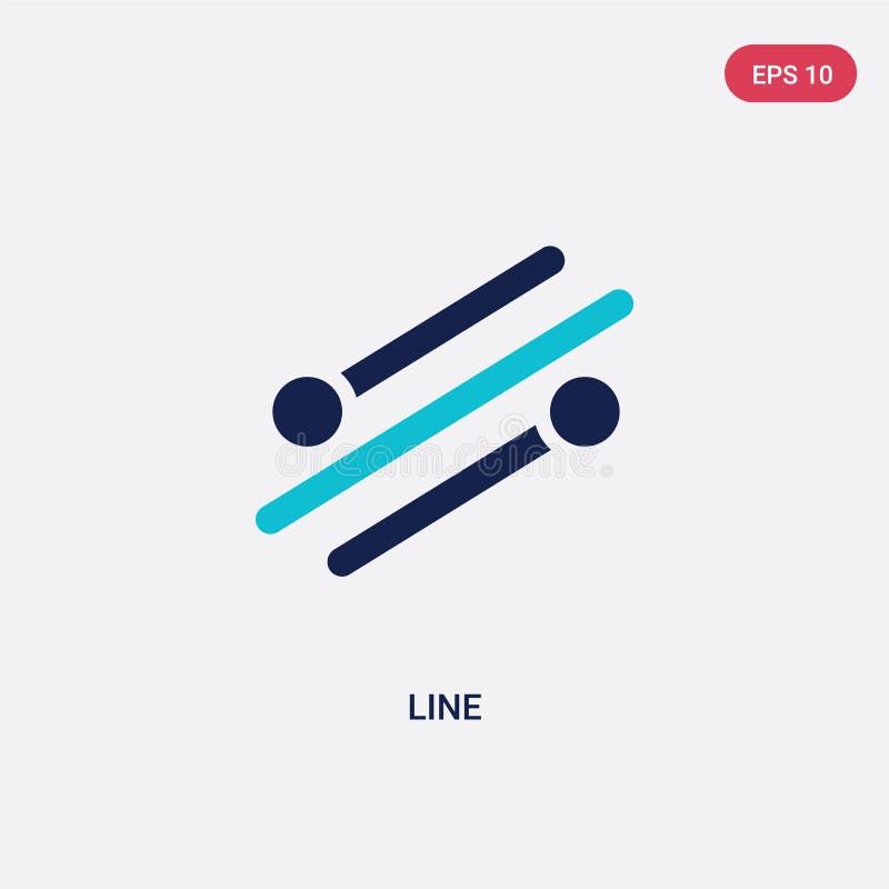 Two Color Line Vector Icon from Geometry Concept. Isolated Blue Line ...