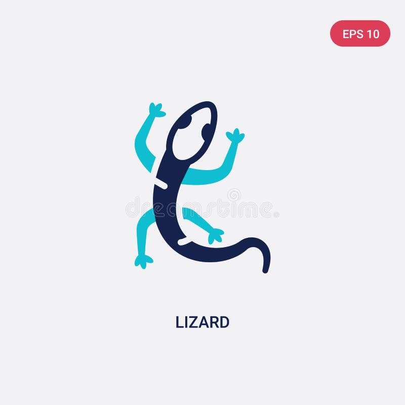 Two Color Lizard Vector Icon from Desert Concept. Isolated Blue Lizard ...