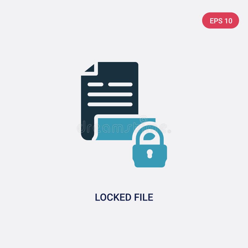 Two Color Locked File Vector Icon from Security Concept. Isolated Blue ...
