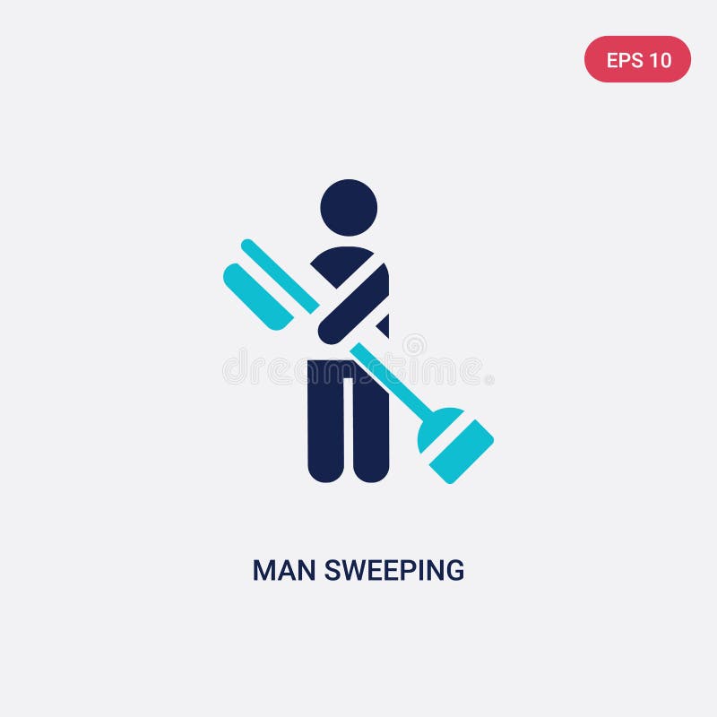 Two Color Sweeping Person Vector Icon from People Concept. Isolated ...
