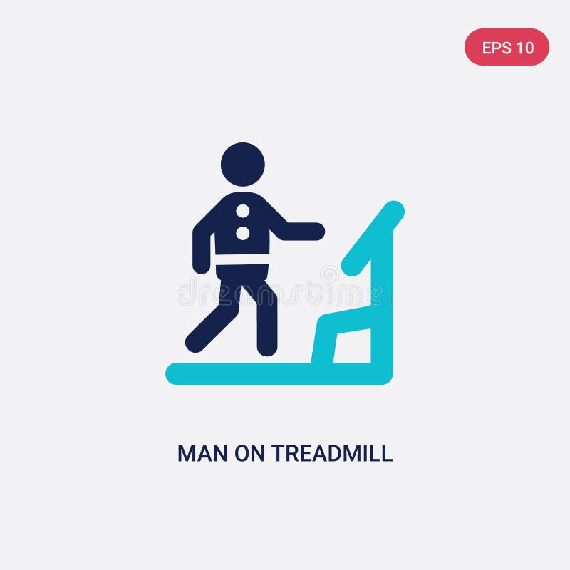 Two Color Man on Treadmill Vector Icon from Behavior Concept. Isolated ...