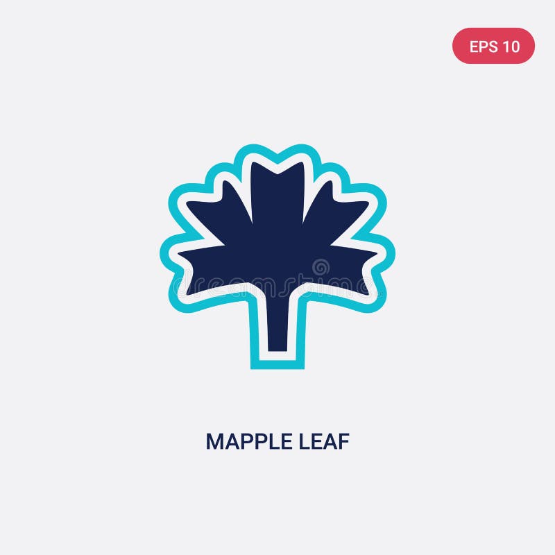 Two Color Mapple Leaf Vector Icon from Ecology Concept. Isolated Blue ...