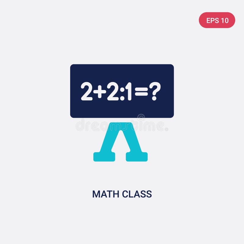 Two Color Math Class Vector Icon from Education Concept. Isolated Blue ...