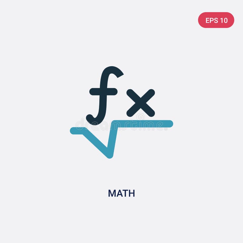 Two Color Math Vector Icon from Signs Concept. Isolated Blue Math ...