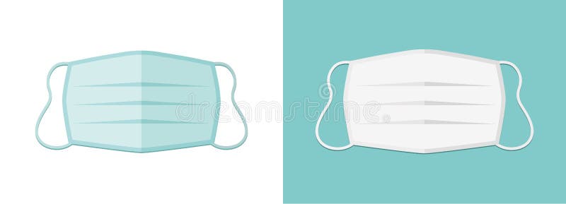 Two Color Medical Masks in Isolated Illustration Stock Illustration ...