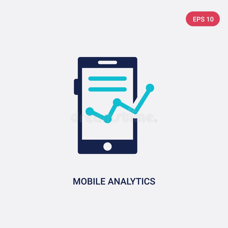 Two Color Mobile Analytics Vector Icon from Business and Analytics ...