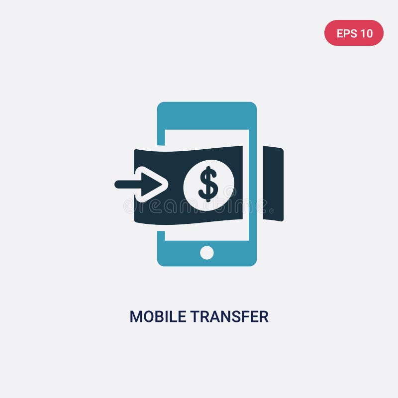 Two Color Mobile Transfer Vector Icon from Payment Methods Concept ...