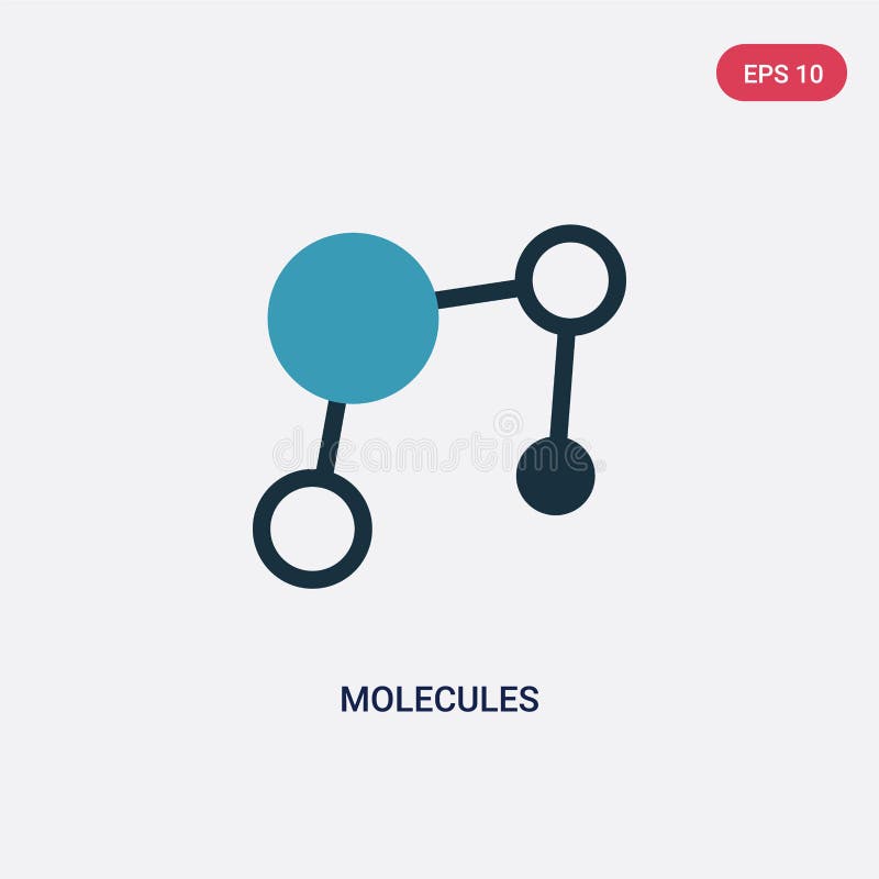Two Color Molecules Vector Icon from Science Concept. Isolated Blue ...