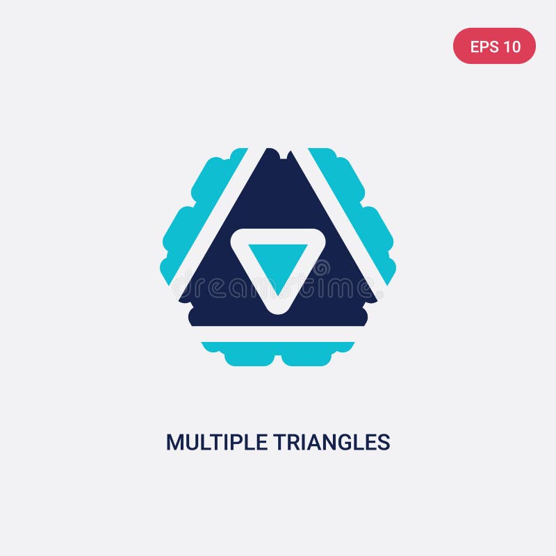 Two Color Multiple Triangles Inside Hexagon Vector Icon from Geometry ...