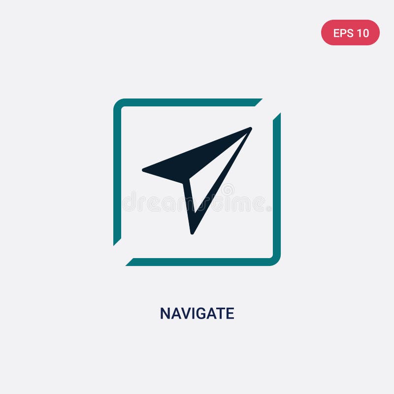 Two Color Navigate Vector Icon from Maps and Flags Concept. Isolated ...
