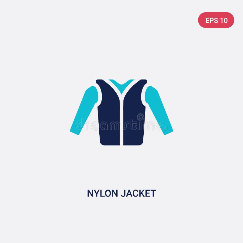 Two Color Nylon Jacket Vector Icon from Clothes Concept. Isolated Blue ...