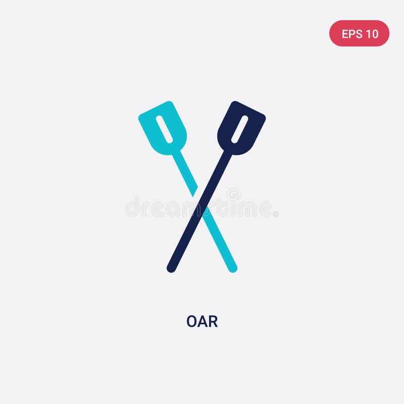 Two Color Oar Vector Icon from Camping Concept. Isolated Blue Oar ...