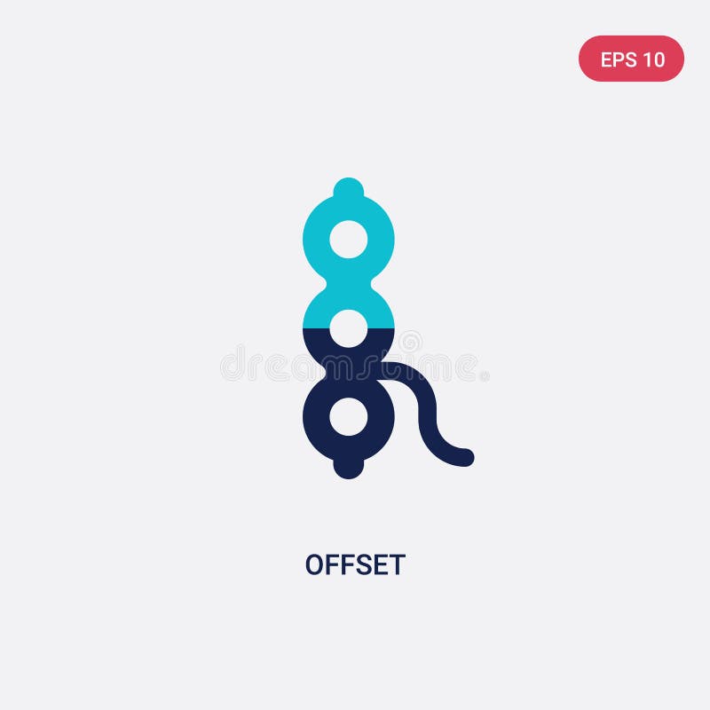 Two Color Offset Vector Icon from Geometry Concept. Isolated Blue ...
