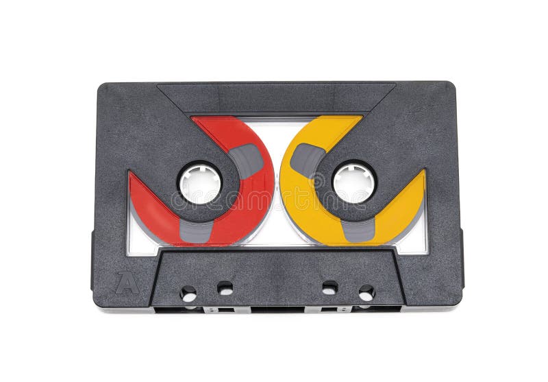 Two Color Old Audio Cassette Tape Isolated Stock Image - Image of mono ...
