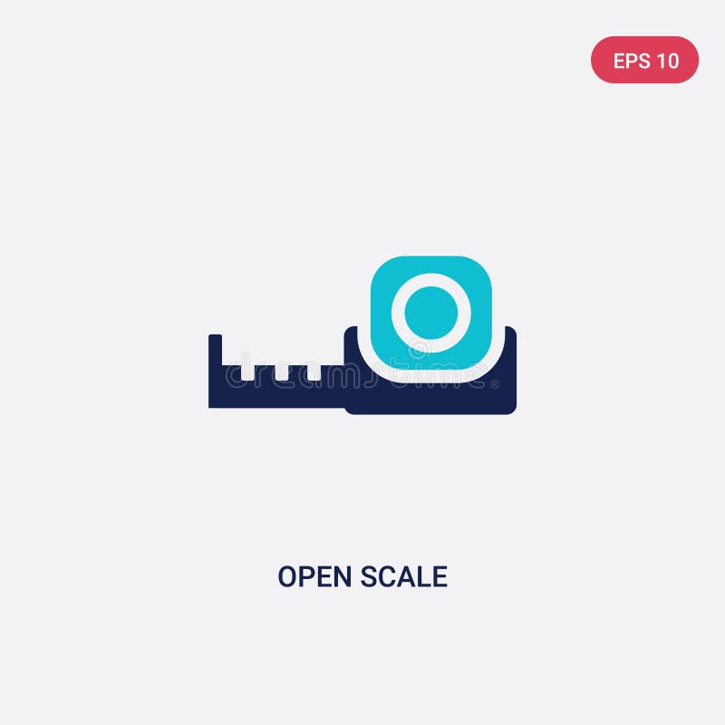 Two Color Open Scale Vector Icon from Tools Concept. Isolated Blue Open ...