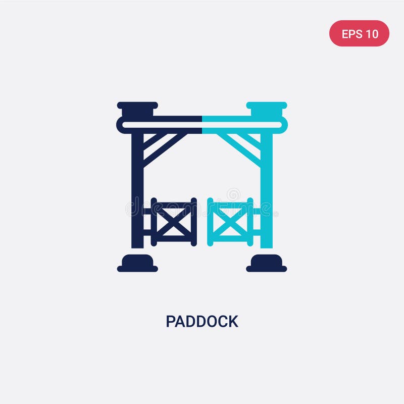 Two Color Paddock Vector Icon from Desert Concept. Isolated Blue ...