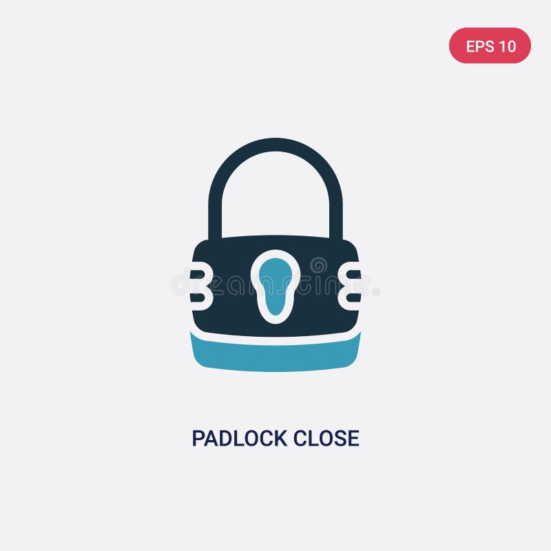 Two Color Padlock Close Vector Icon from Security Concept. Isolated ...